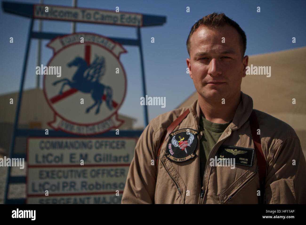 Captain Dustin Kerlin, pilot, Medium Tiltrotor Squadron 161, 3rd Marine ...