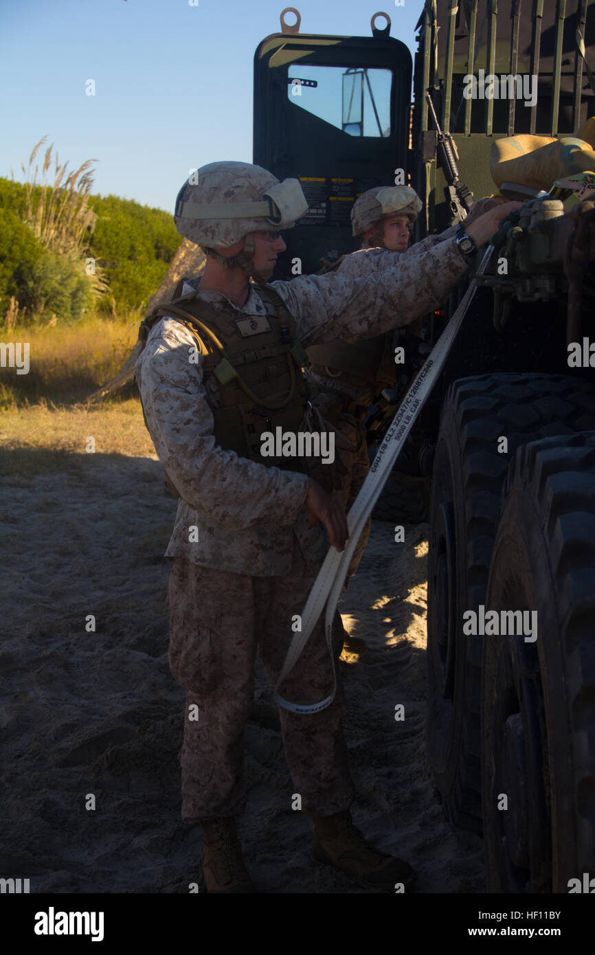 Marines assigned to Combat Logistics Battalion (CLB) 26 secure empty ...