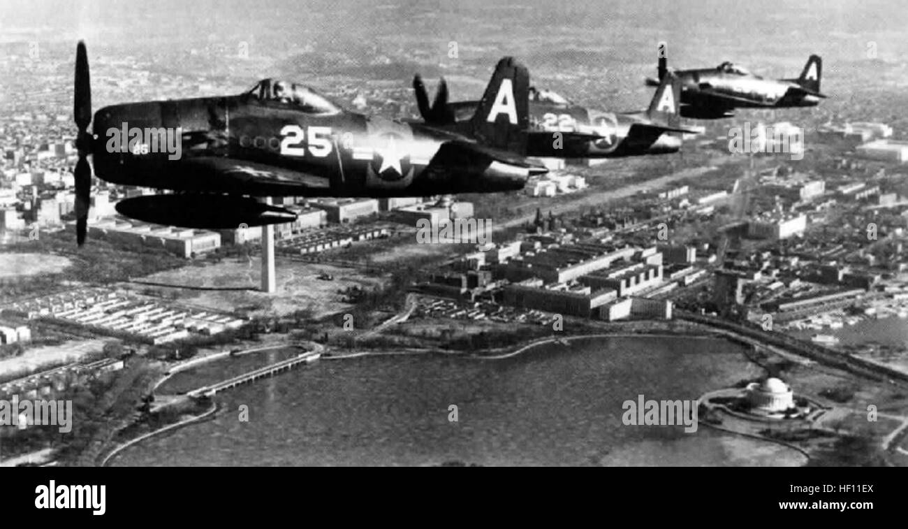 VMF-321 F8F-1s over Washington DC 1950 Stock Photo - Alamy