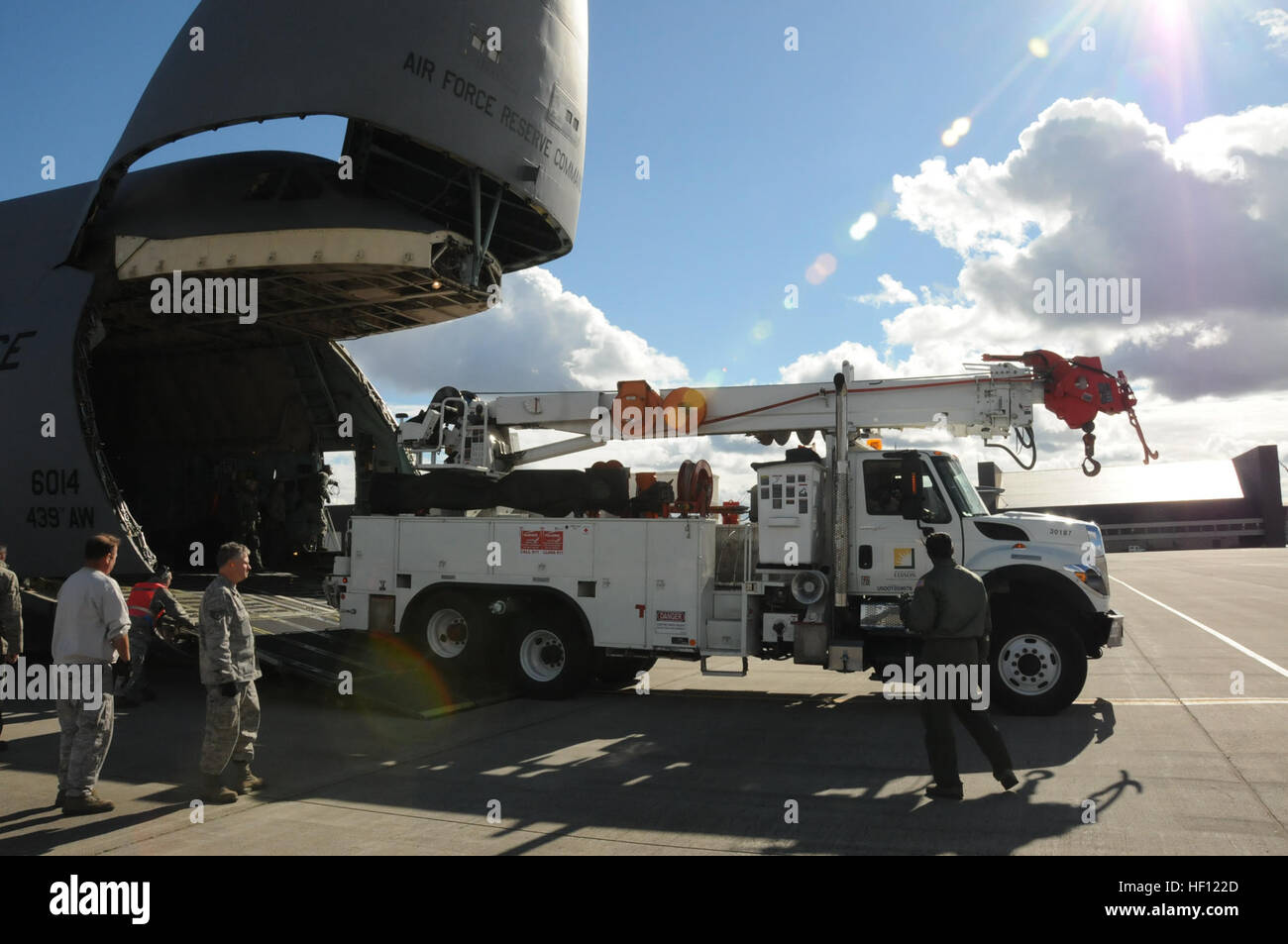 A Southern California Edison utility vehicle exiting a Westover, ARB C ...