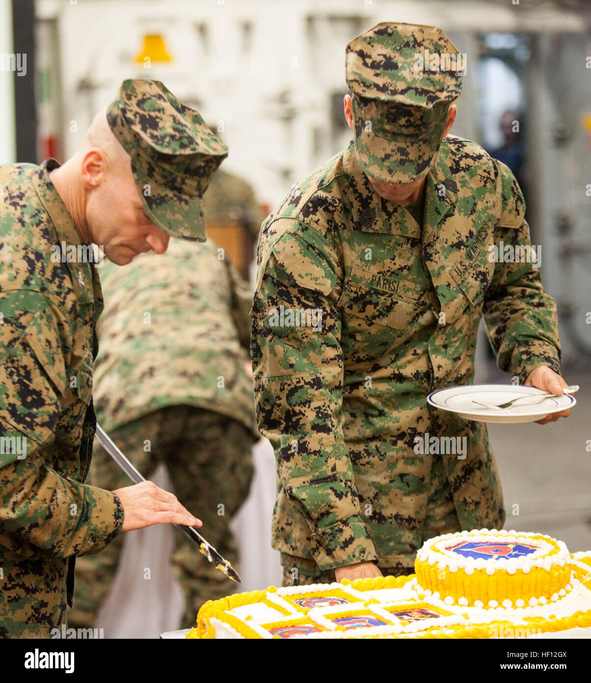 Col. Matthew St. Clair, left, 26th Marine Expeditionary Unit commanding ...