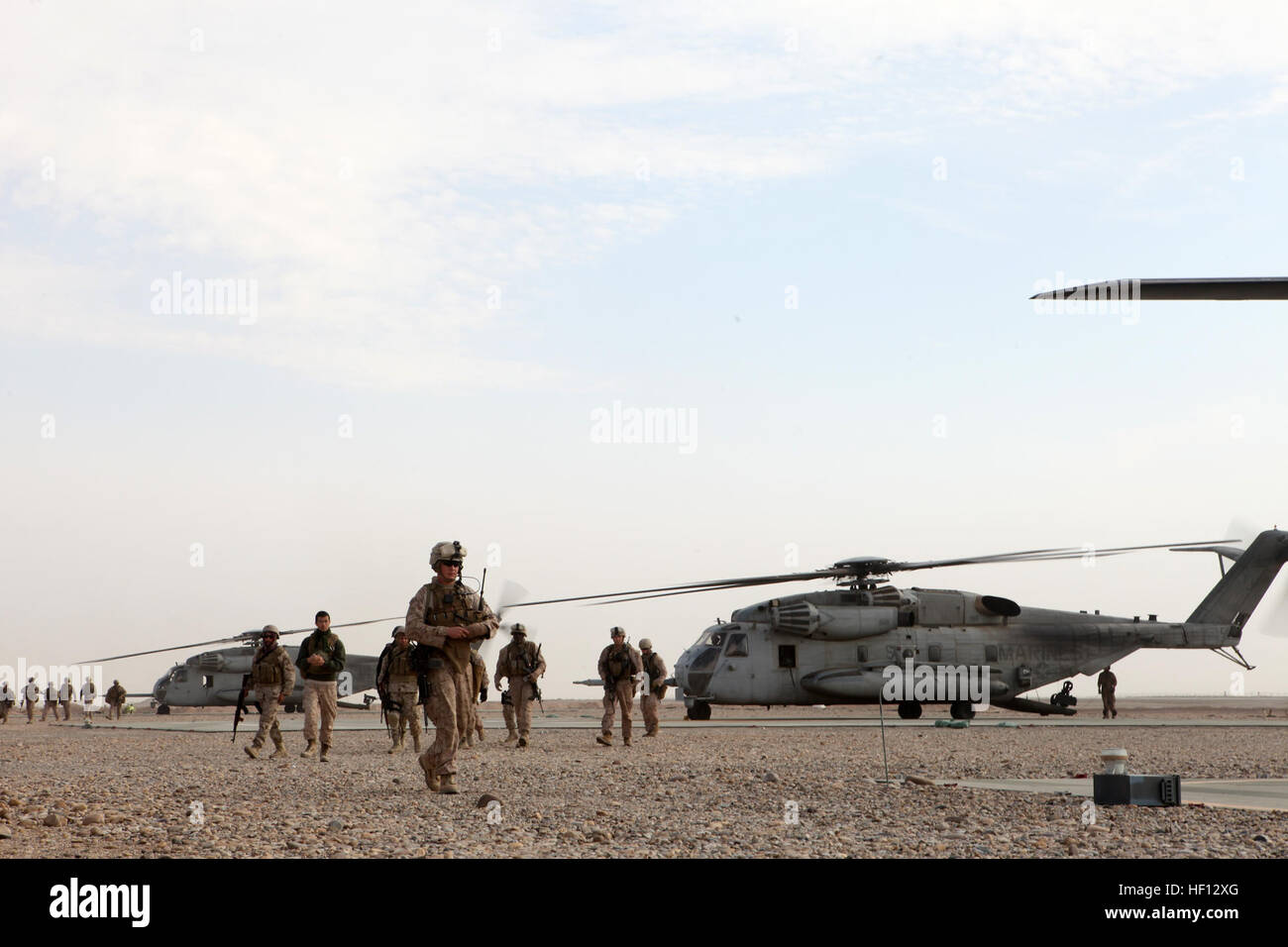 CH-53E Super Stallions from HMH-361 land at Camp Dwyer, Helmand ...