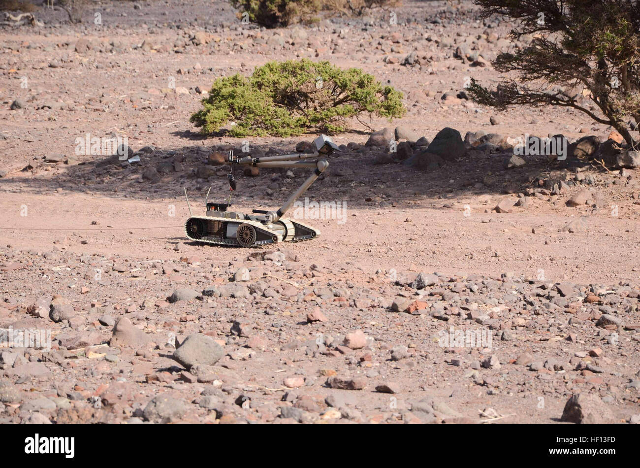 A robot from Explosive Ordinance Detachment, 15th Marine Expeditionary ...