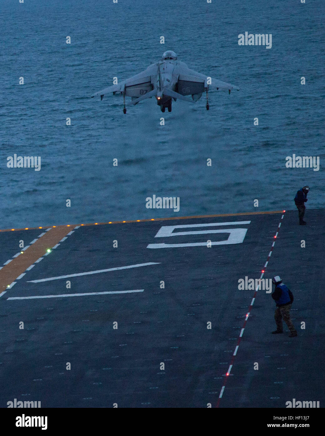 An AV-8B Harrier assigned to Marine Medium Tiltrotor Squadron (VMM) 266 ...