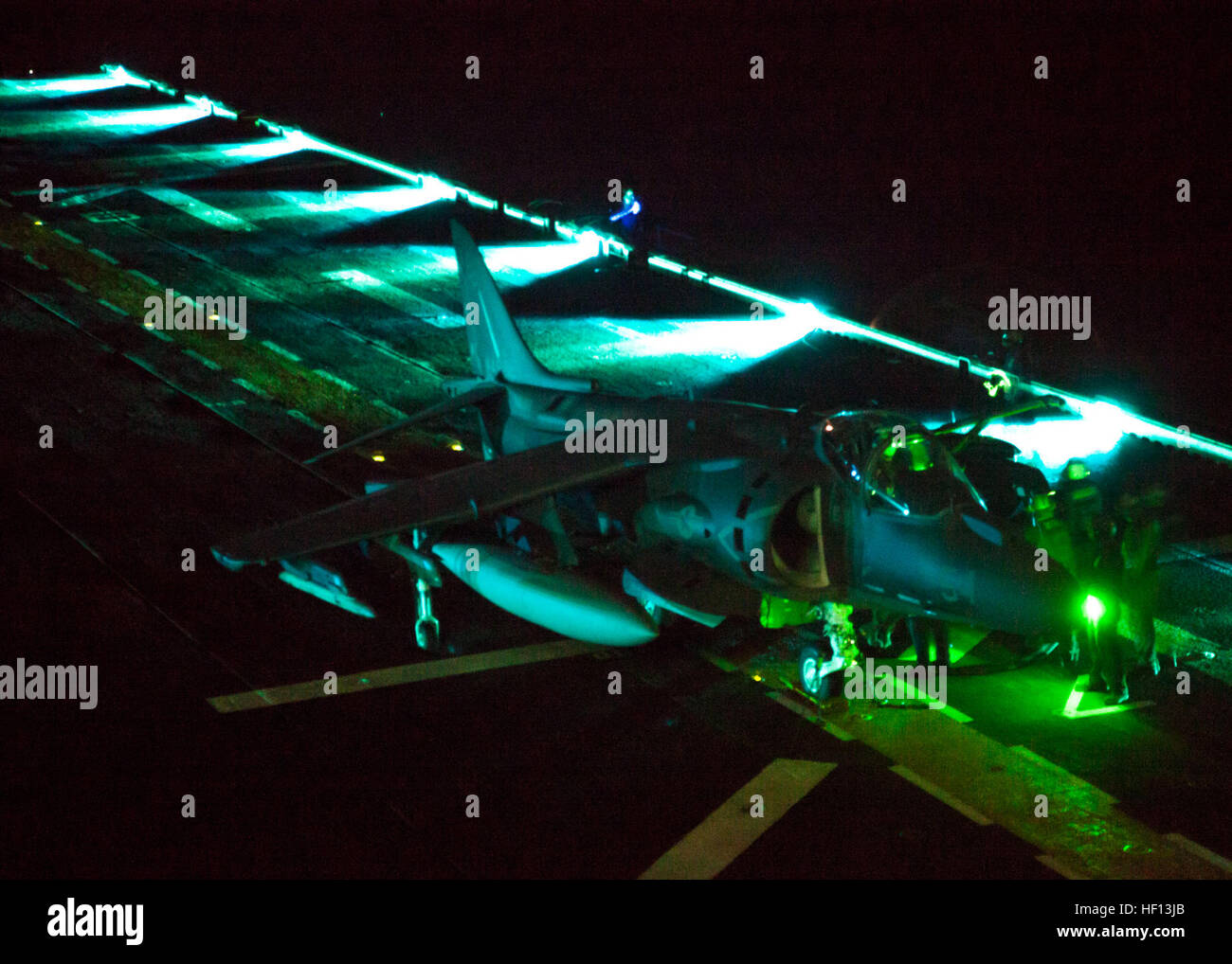 An AV-8B Harrier assigned to Marine Medium Tiltrotor Squadron (VMM) 266 ...