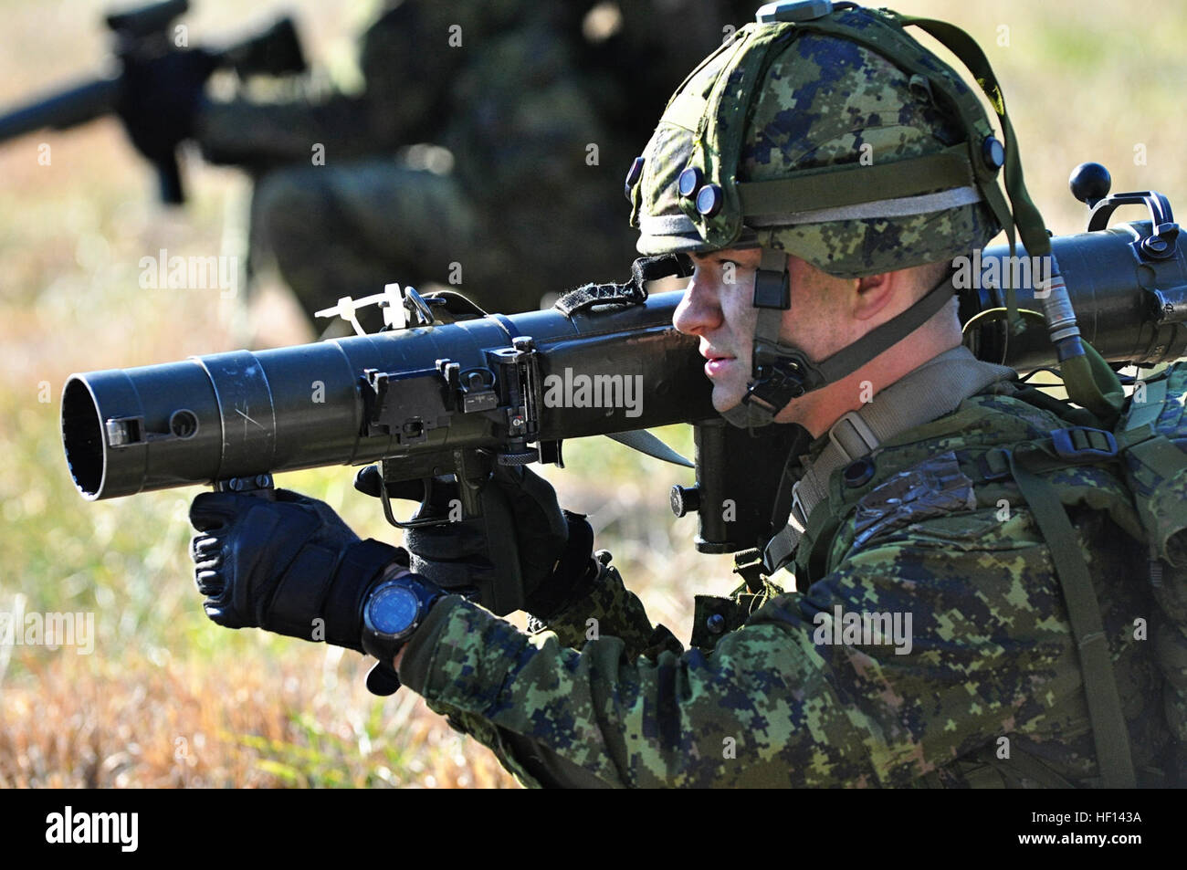 Canadian soldiers with the 34th and 35th Canadian Brigade Groups train ...