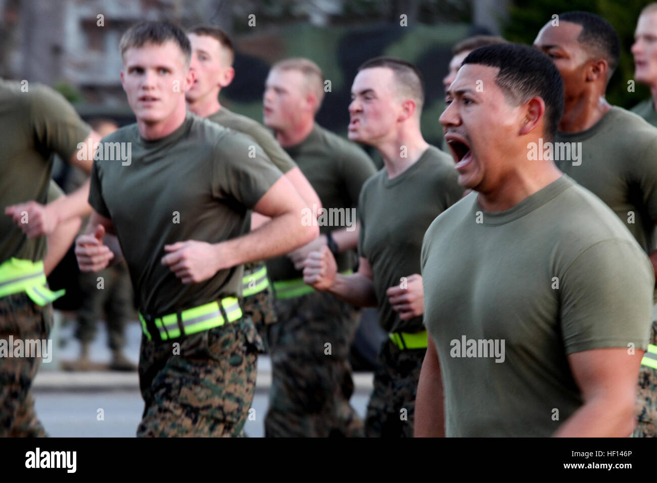 A Marine motivates other Marines of Combat Logistics Regiment 27, 2nd ...