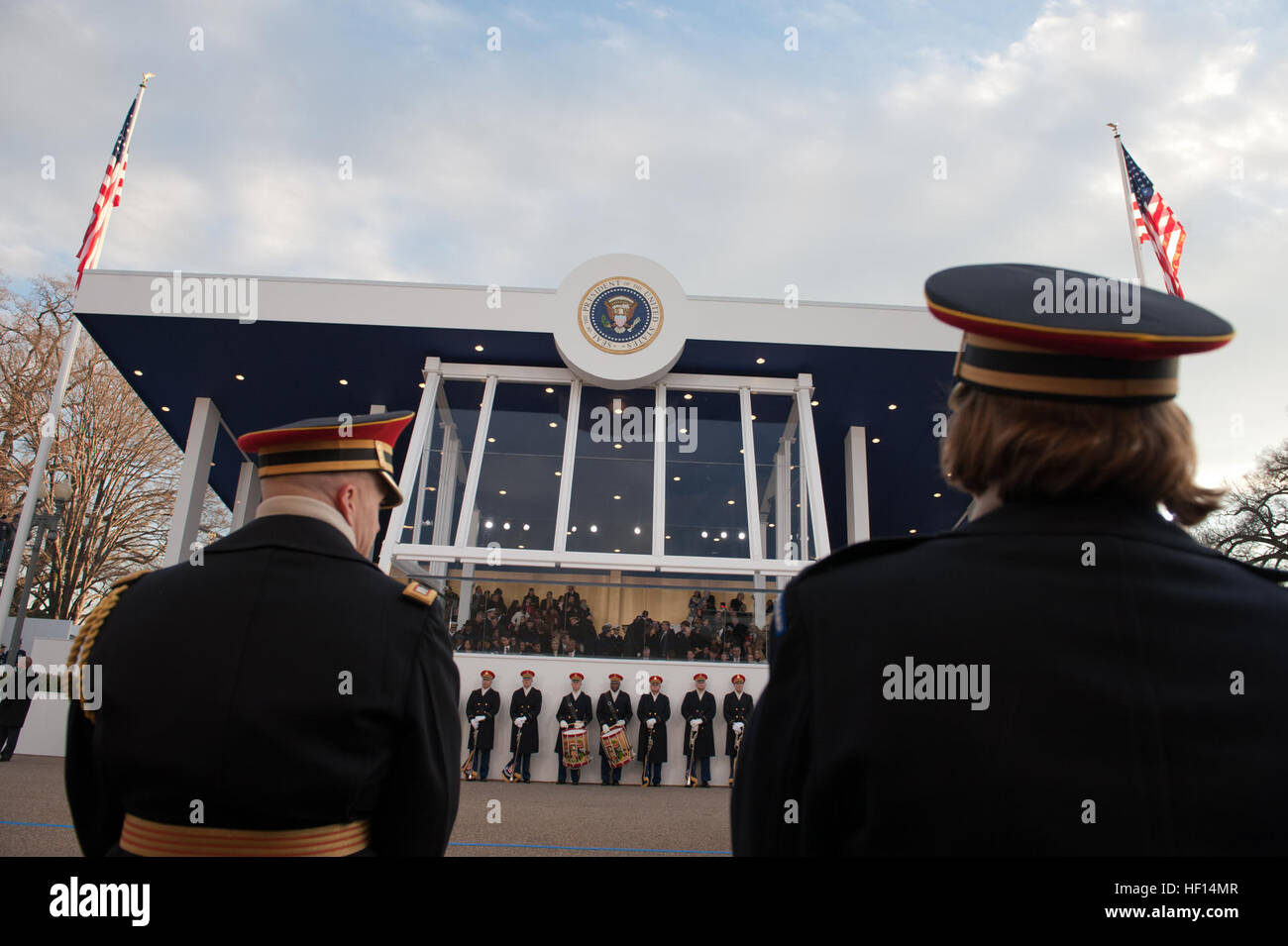 U.S. Army Band members standby for President Barack Obama and Vice ...