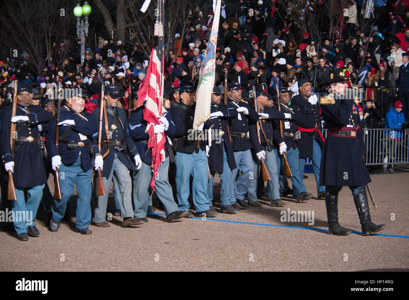 President Barack Obama watches from the Presidential Inauguration ...