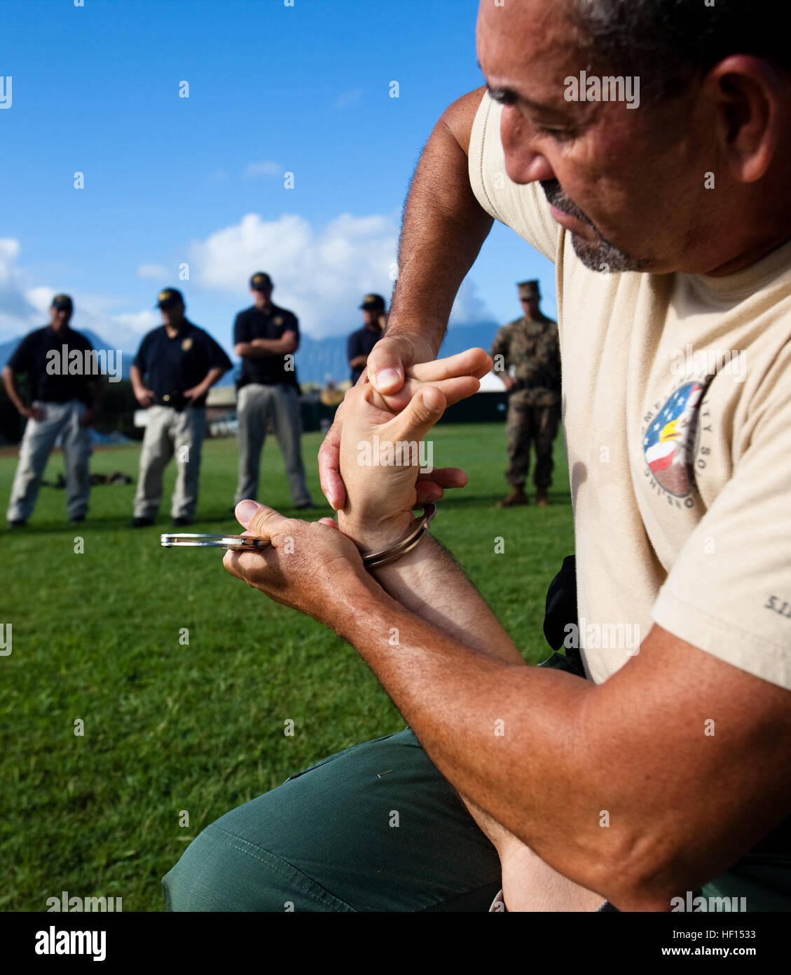 Charles Smith, a non-lethal weapons instructor for Provost Marshal's ...