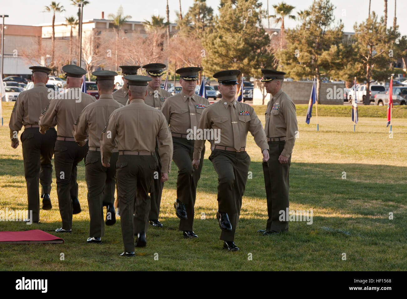 U.S. Marines with 1st Marine Division box the staff during the 72nd ...
