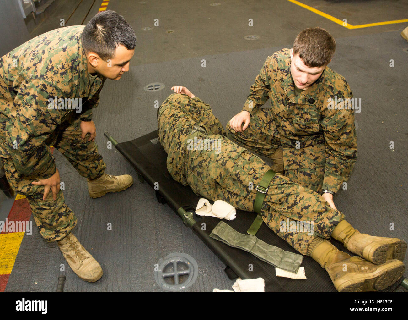 Corpsmen with the 26th Marine Expeditionary Unit (MEU) conduct a ...