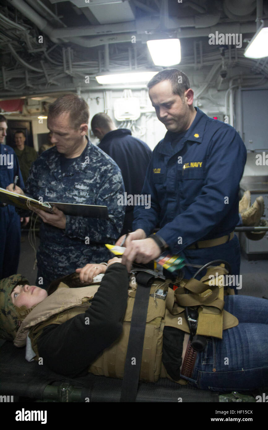 Marines and sailors from the 26th MEU conduct triage and treatment of ...