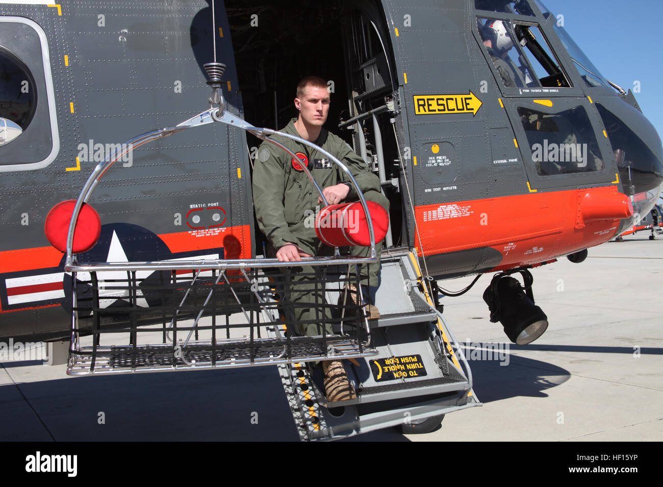 Cpl. Chad V. D'Ambrogi, a rescue swimmer with Marine Transport Squadron ...