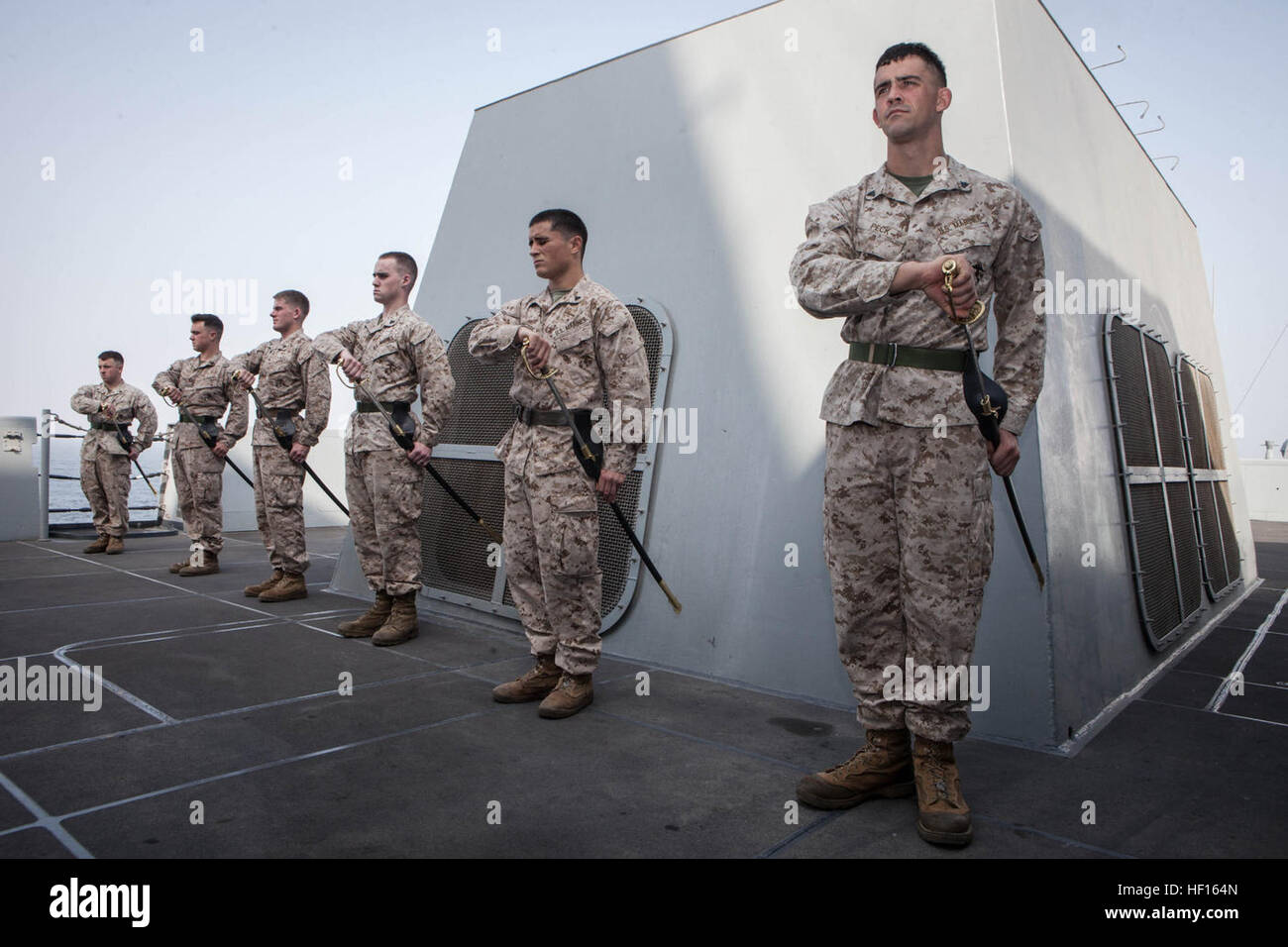 Marines With The 15th Marine Expeditionary Unit Learn Sword Manual