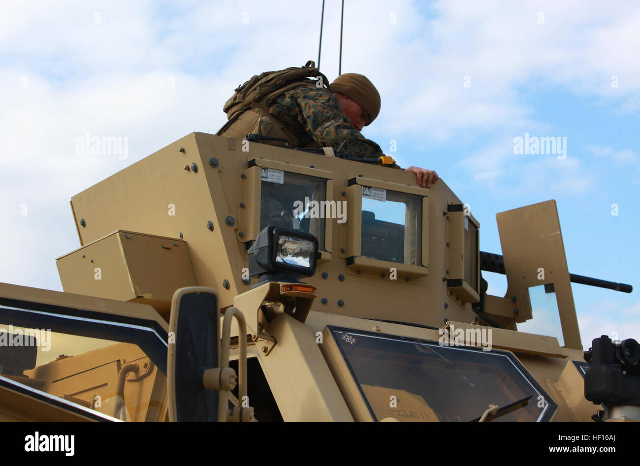 A Marine with Combat Logistics Battalion 6, 2nd Marine Logistics Group ...