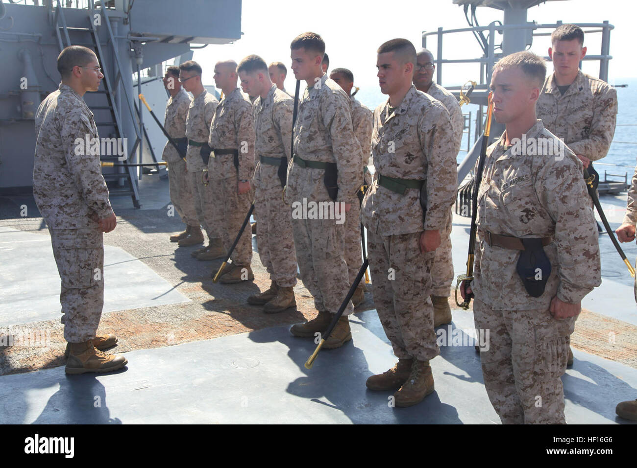 Marines Assigned To The 15th Marine Expeditionary Unit Practice Sword