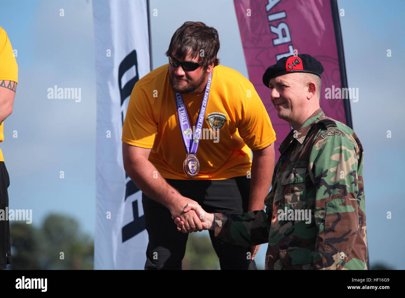 Marine veteran Cpl. Joshua Jablon, 23, from Mankato, Minn., is awarded ...