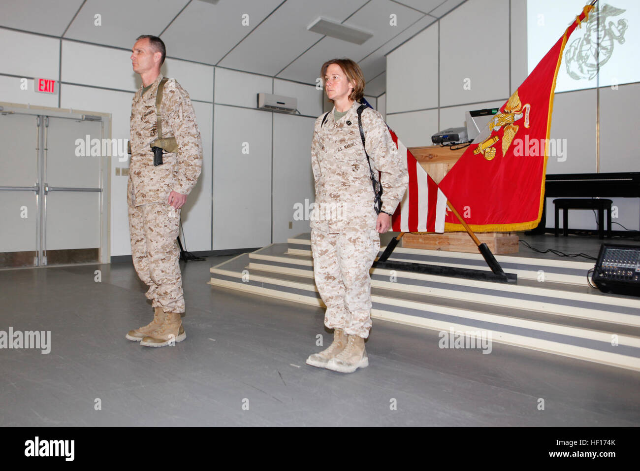 U.S. Marine Brig. Gen. Gary L. Thomas (left), commanding general, and ...