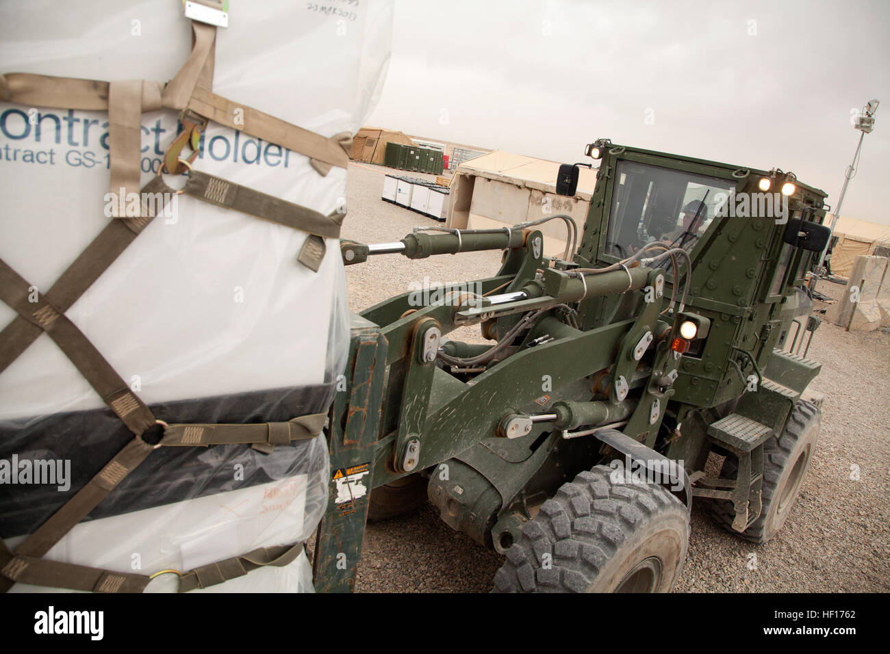 A U.S. Marine Corps heavy equipment forklift assigned to Retrograde and ...