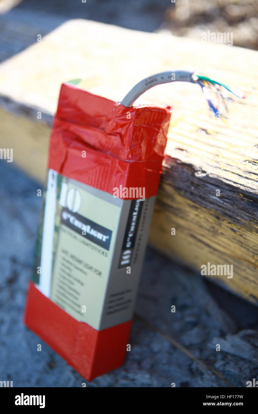 A simulated improvised explosive device rests outside 2nd Maintenance ...