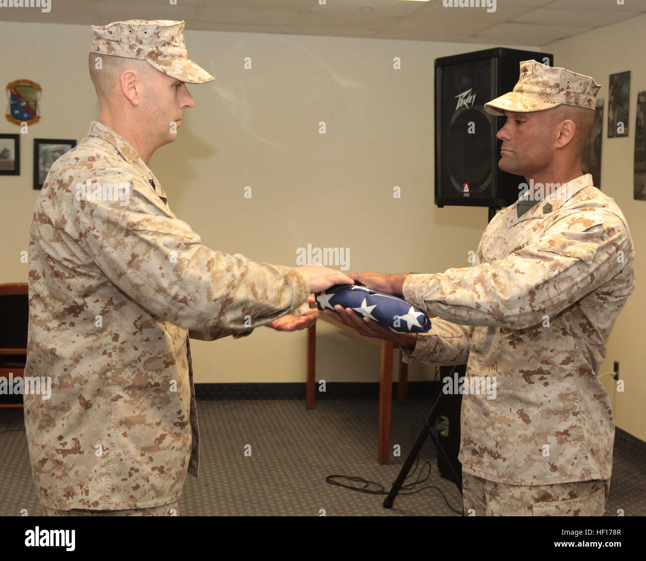 U. S. Marine Gunnery Sergeant Matthew Hoschuk (left), Instructor, Motor ...
