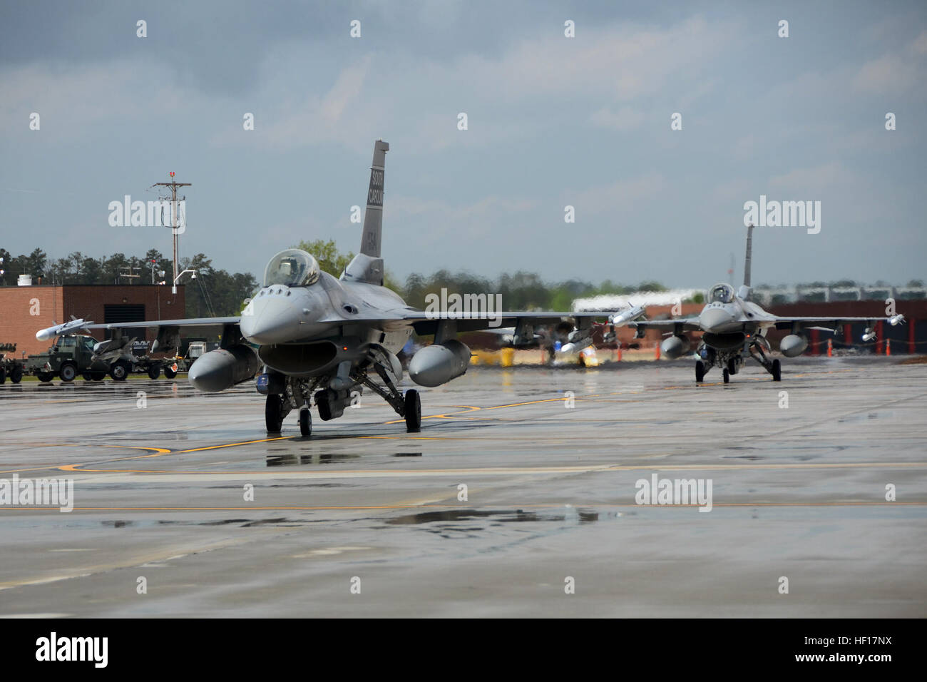 U.S. Air Force fighter pilots with the 157th Fighter Squadron at ...