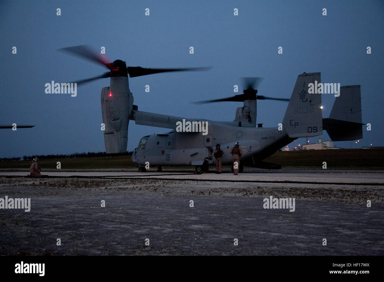 Marines refuel an MV-22B Osprey during an aviation-delivered ground ...