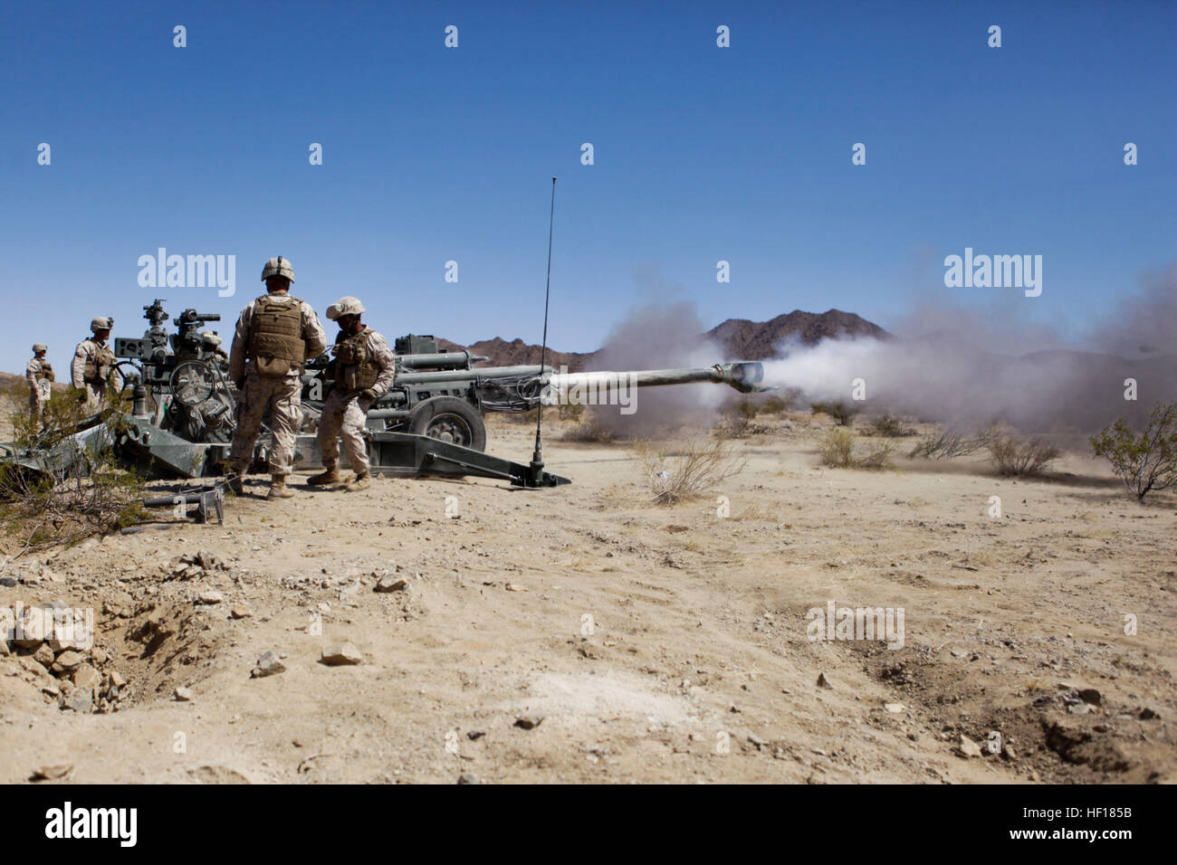 U.S. Marines with Battery G, 2nd Battalion, 11th Marine Regiment fire ...