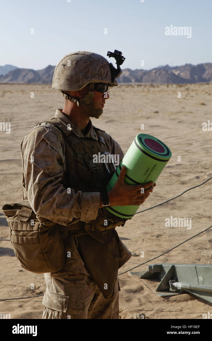 U.S. Marine Corps Lance Cpl. Seth Bower, an artillery mechanic with ...