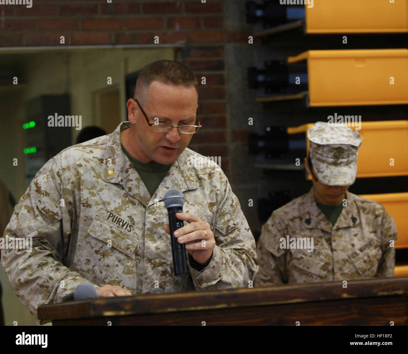 Lt. Cmdr. Danny Purvis, a member of the Chaplain Corps aboard Camp ...