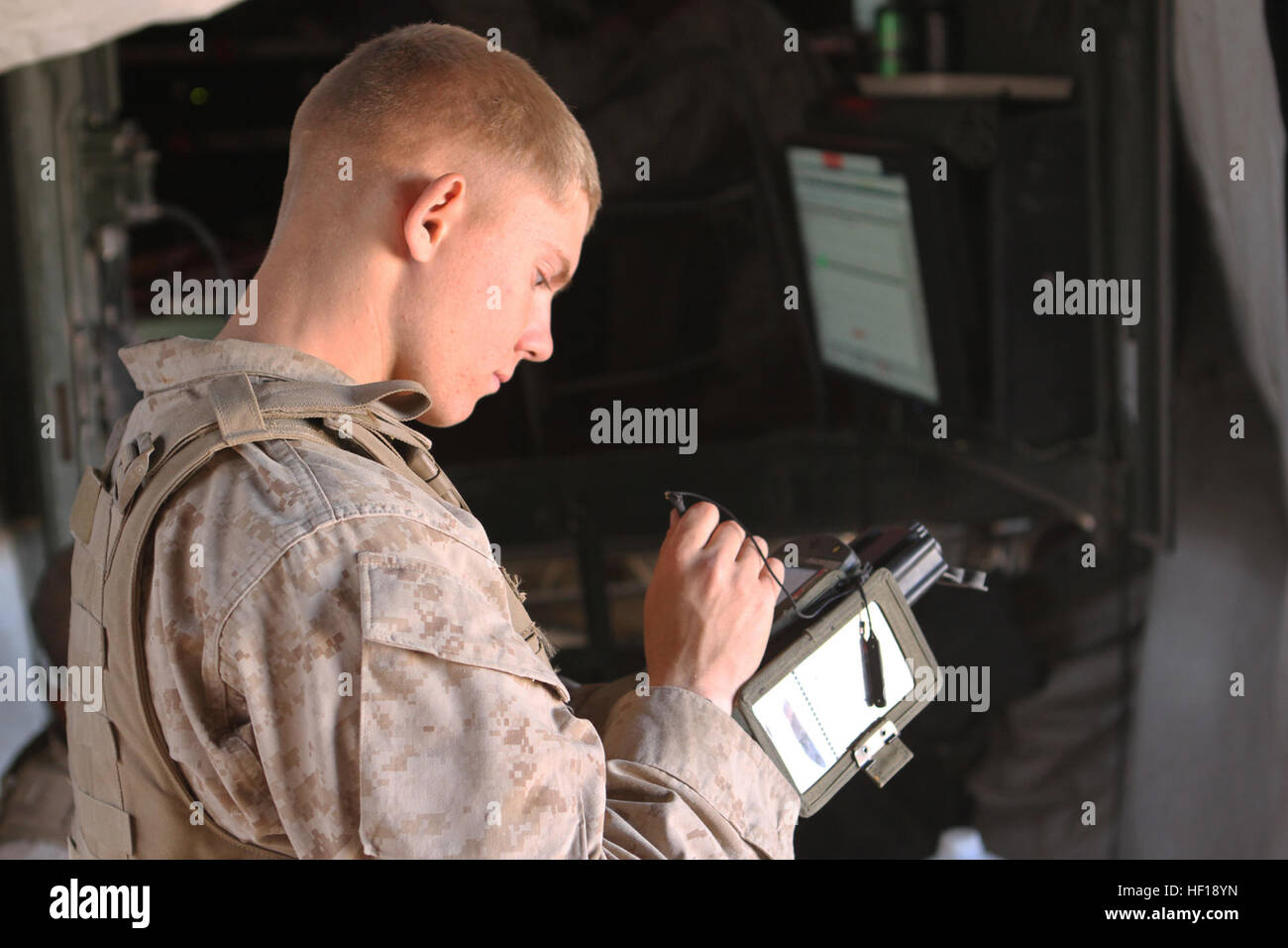 Lance Cpl. Joshua Ratzlaff, a chart operator serving with 2nd Battalion ...