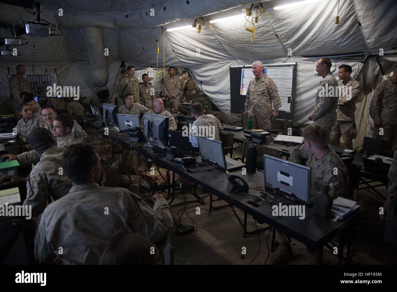 U.S. Marine Corps Lt. Gen. John A. Toolan, center, commanding general ...