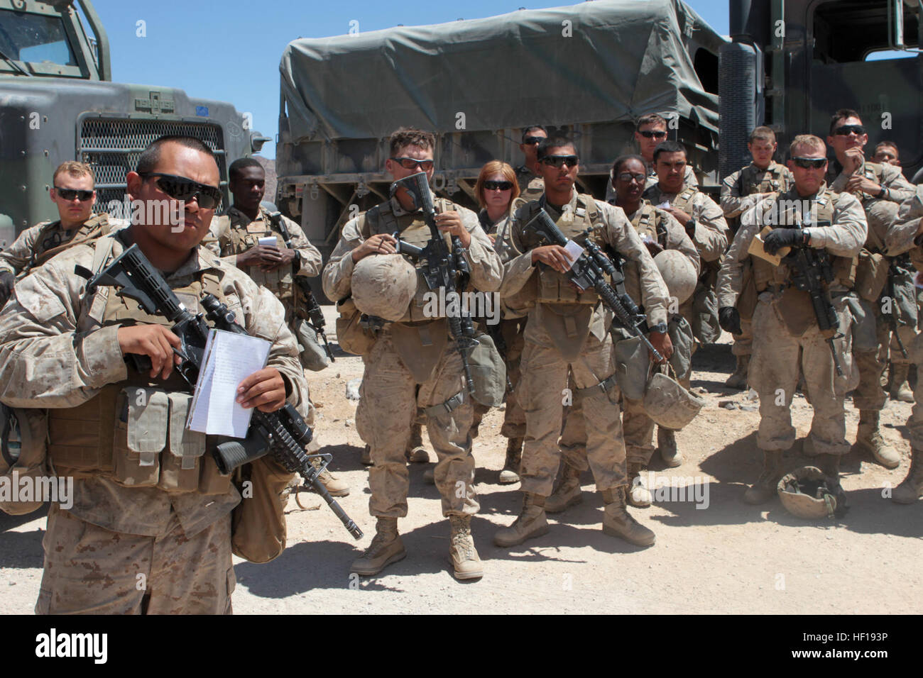 Marines and sailors with Truck Company Alpha, Headquarters Battalion ...