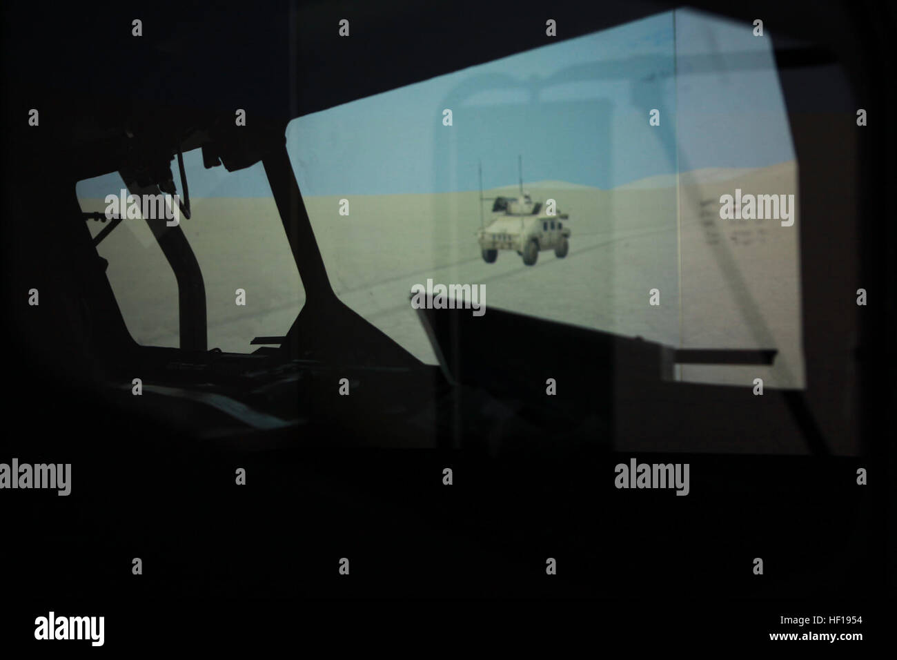 A digital representation of a humvee marks the point where Marines with ...