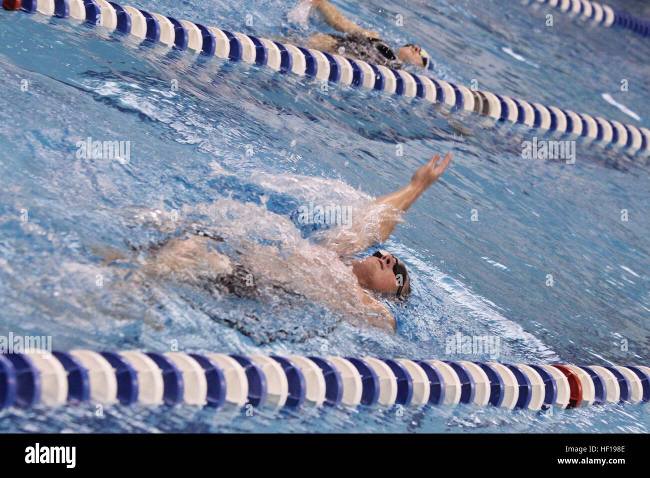 Sgt. Evan Stratton, from Littleton, Colo., swims during the All-Marine ...