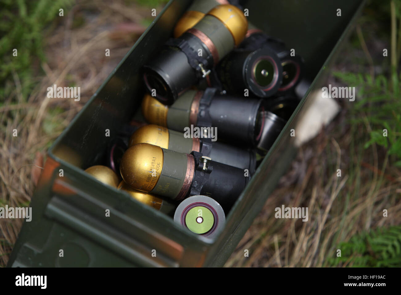 Unserviceable artillery fuses wait to be set up for demolition with ...