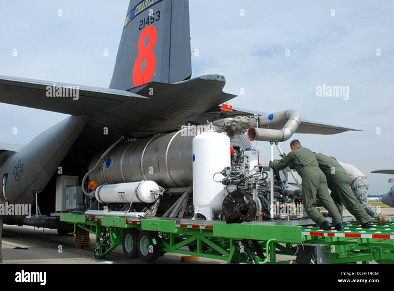 Loadmasters and ground crew members from the 145th Airlift Wing, North Carolina Air National ...