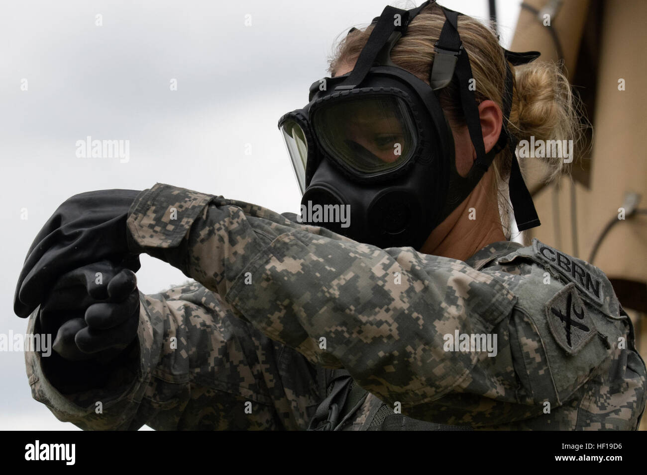 U.S. Army Sgt. Amanda Pirog, from Ladson, S.C., a chemical operations ...