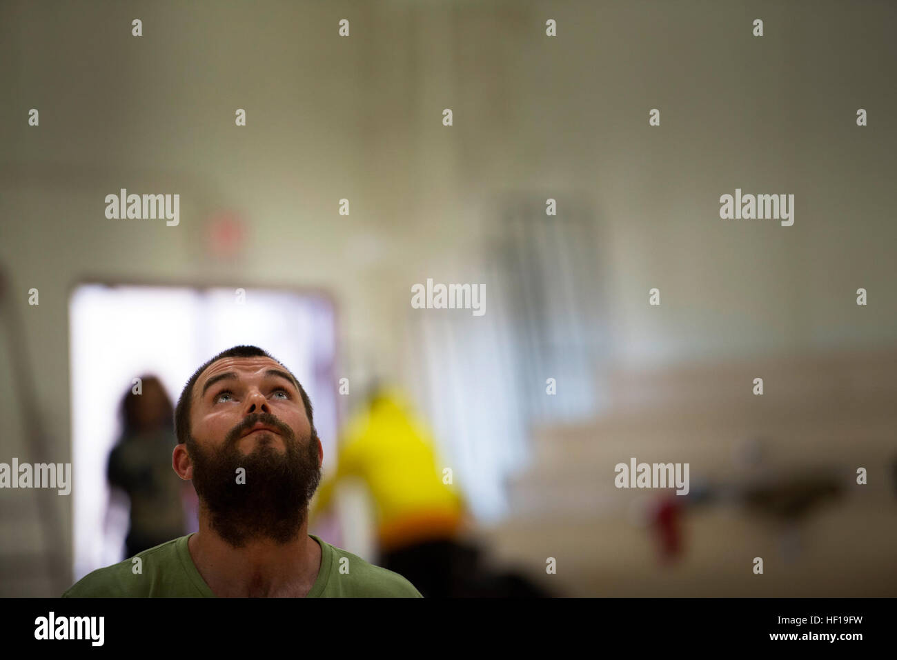 Marine veteran Capt. Rick Rush, from Coos Bay, Ore., prepares to serve ...