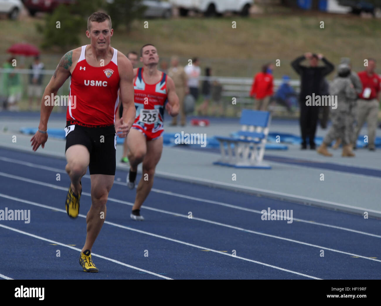 Marine veteran Sgt. Evan Stratton of Littleton, Colo., edges out his ...