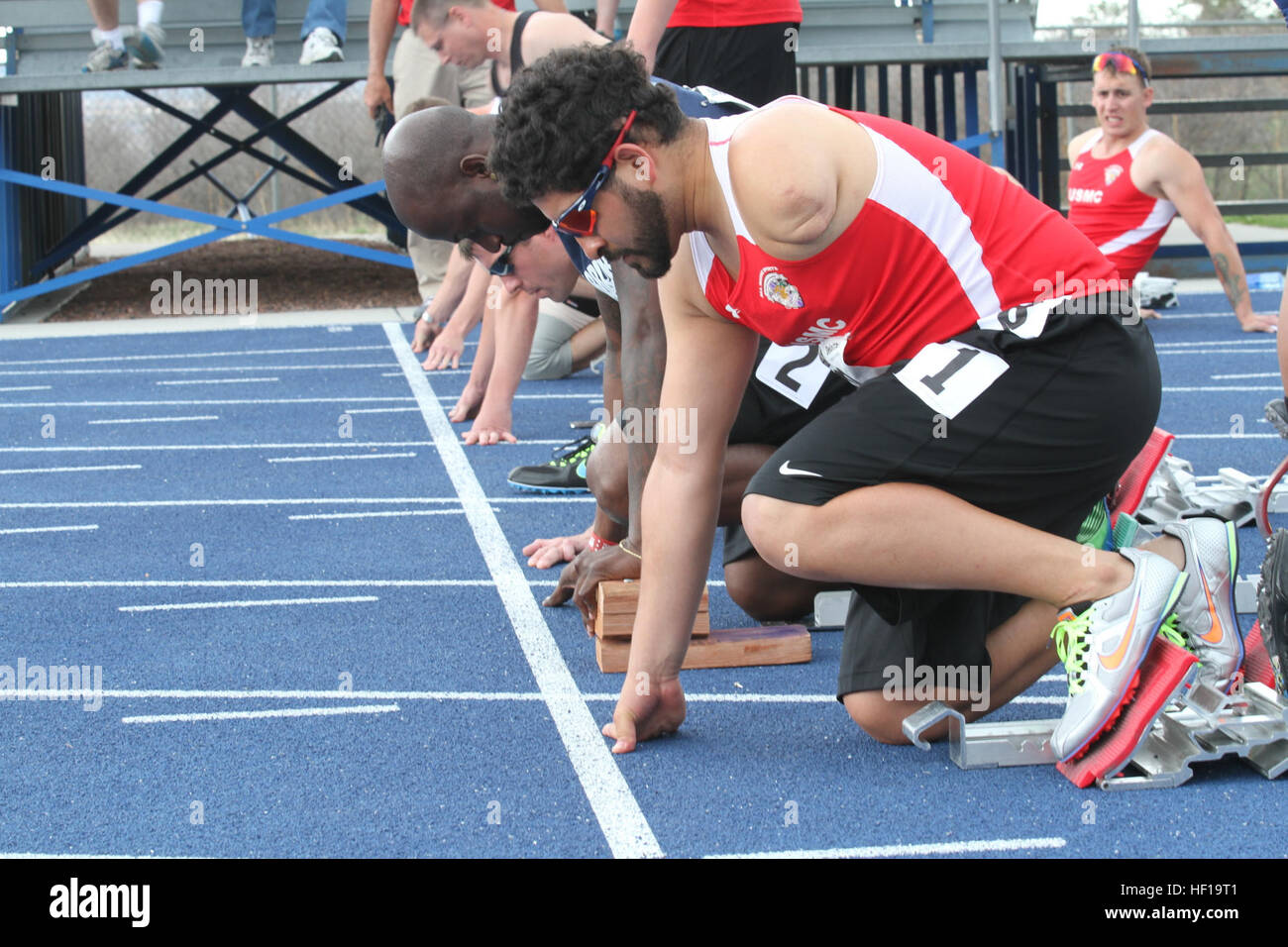 Marine veteran Cpl. Manuel Jimenez of New Britain, Conn., lines up at ...