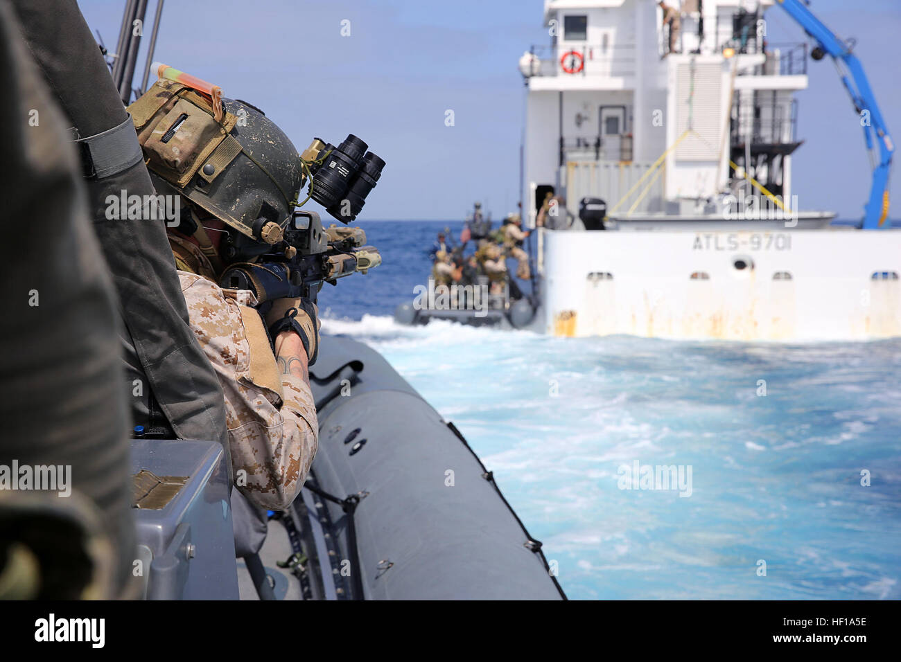 Members of 1st Marine Special Operations Battalion practice boarding ...