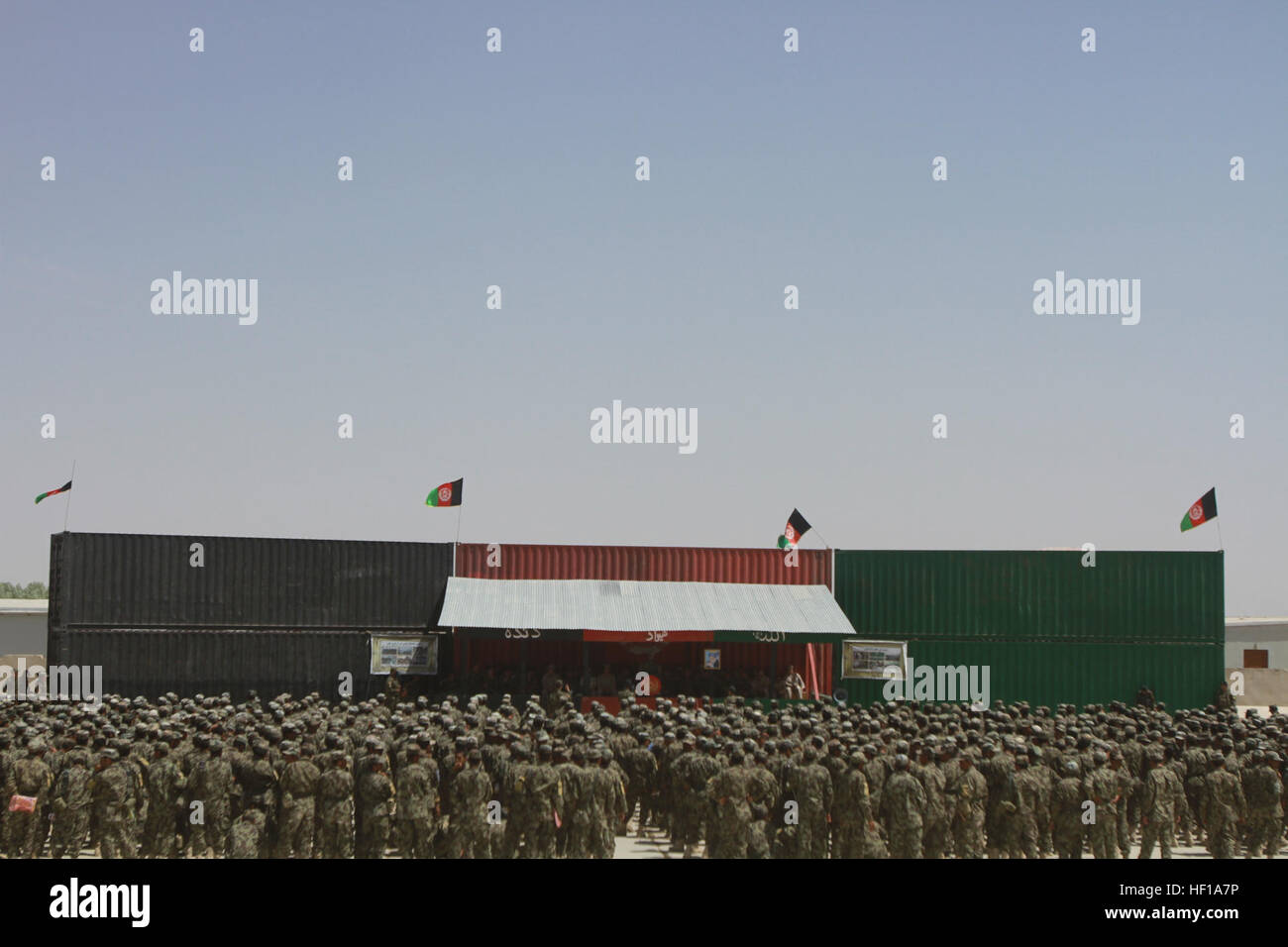 More than 500 Afghan National Army soldiers stand in formation during ...