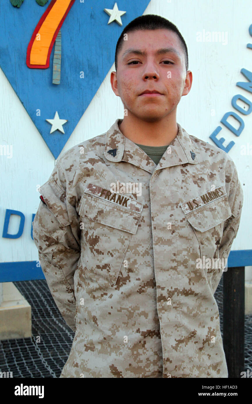 A Marine administrative clerk with Regimental Combat Team 7 manages ...