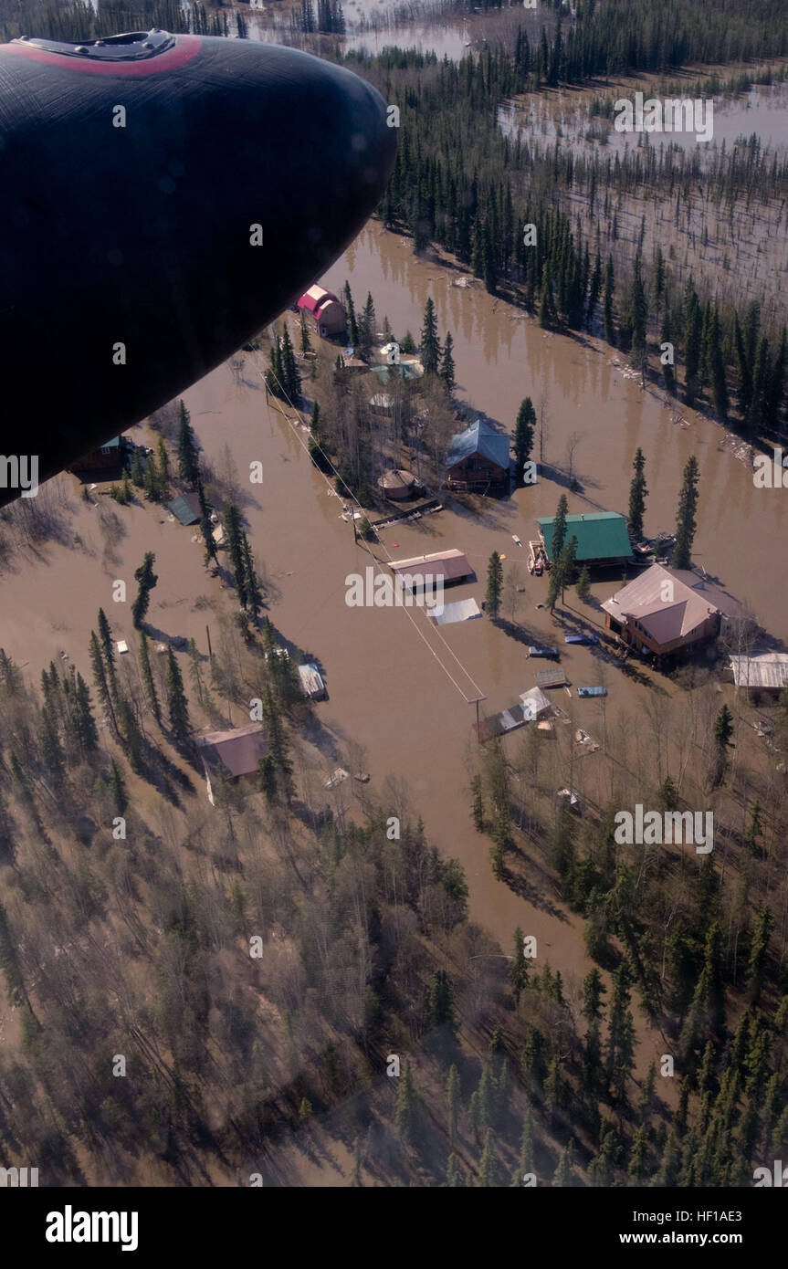 Homes in Galena, Alaska, are flooded due to winter ice breakup on the ...