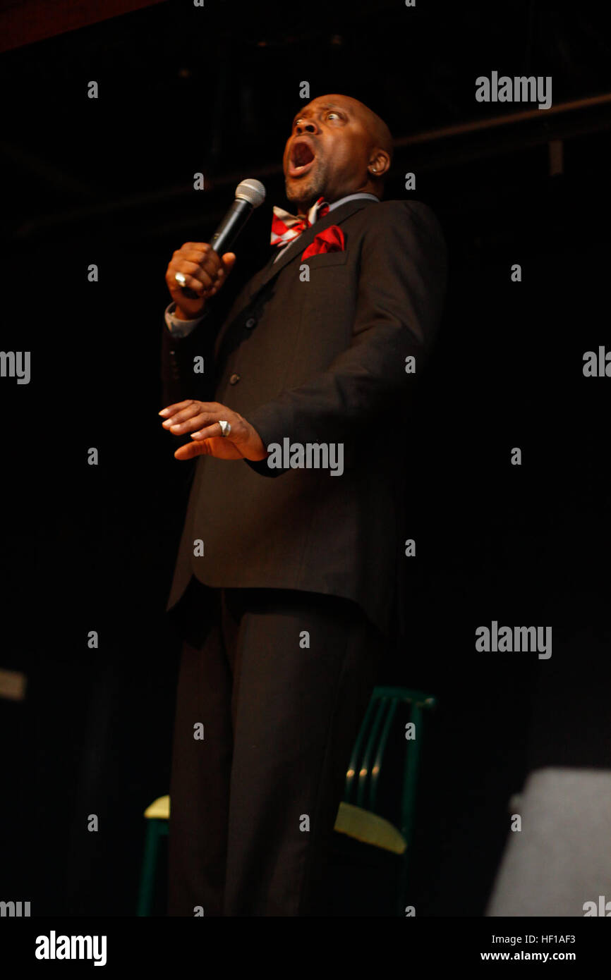 Tony Woods performs his routine during the Armed Forces Entertainment ...