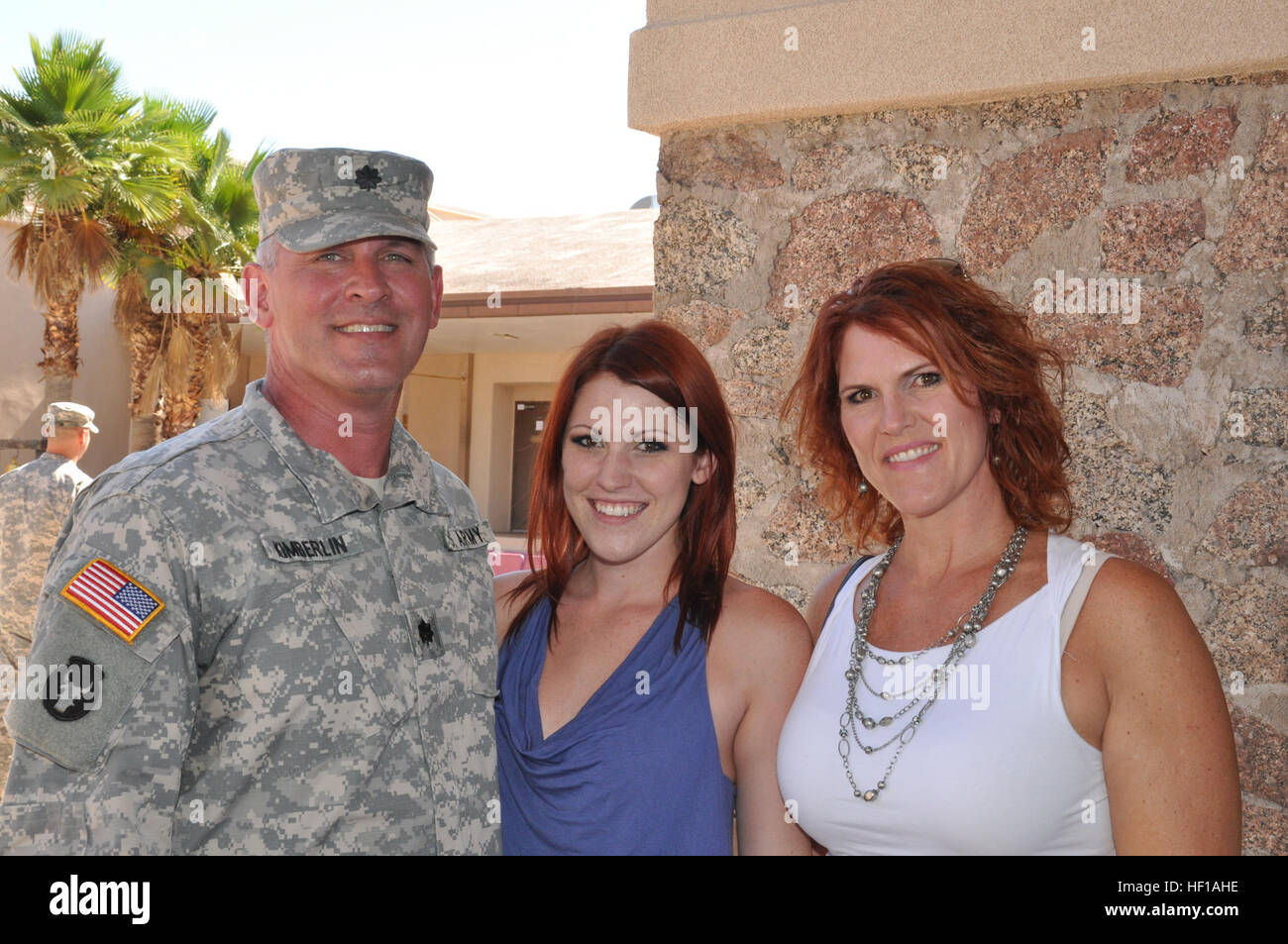 Lt. Col. Robert Kimberlin stands with his family after a change command ...