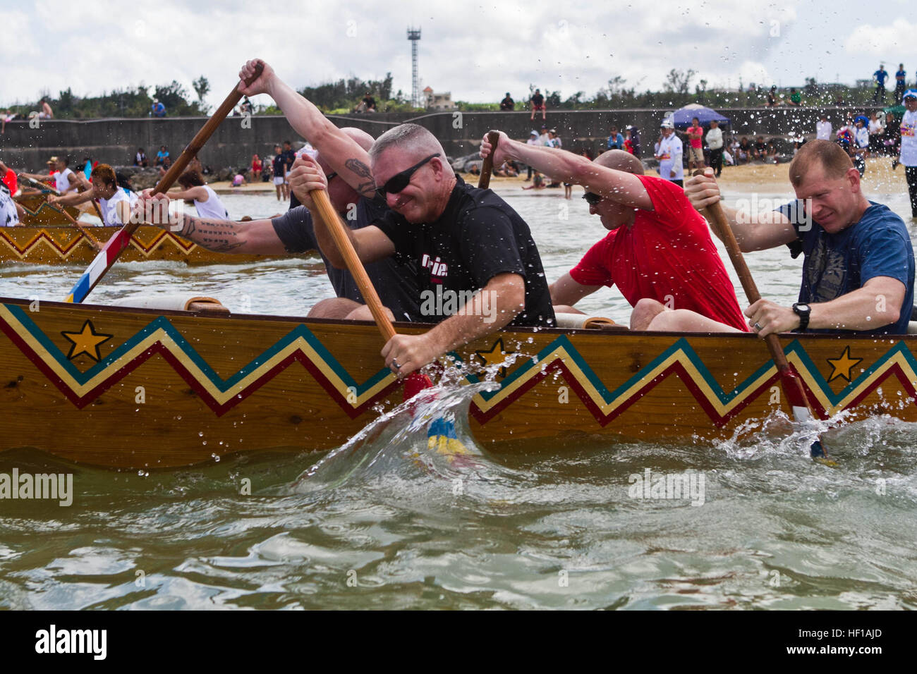 Marines and sailors with 3rd Battalion, 6th Marine Regiment, paddle ...