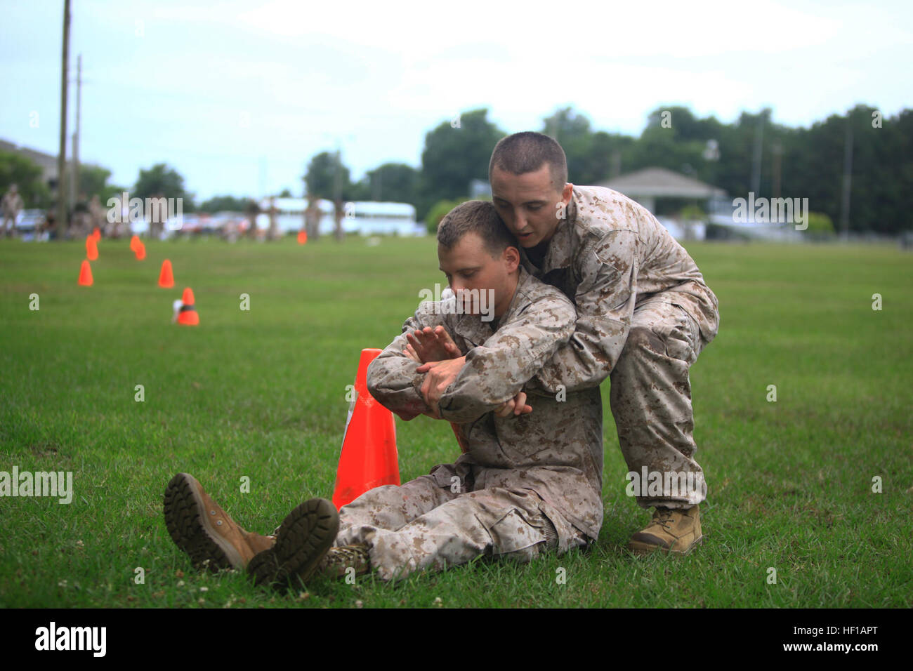 A sailor with 2nd Marine Logistics Group prepares to perform a buddy ...
